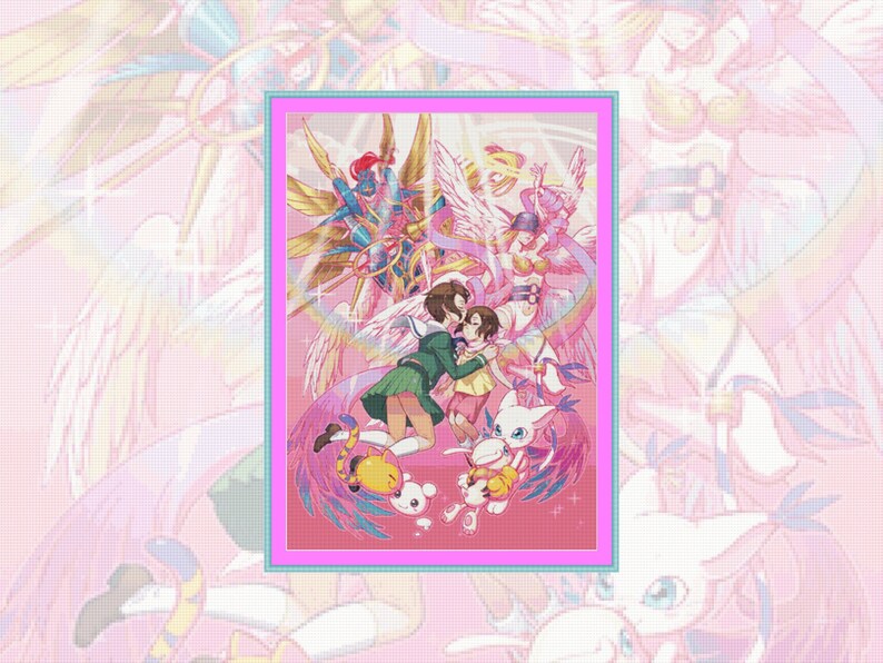 Kari and Her Digimon Supersize Cross Stitch Pattern PDF File Instant ...