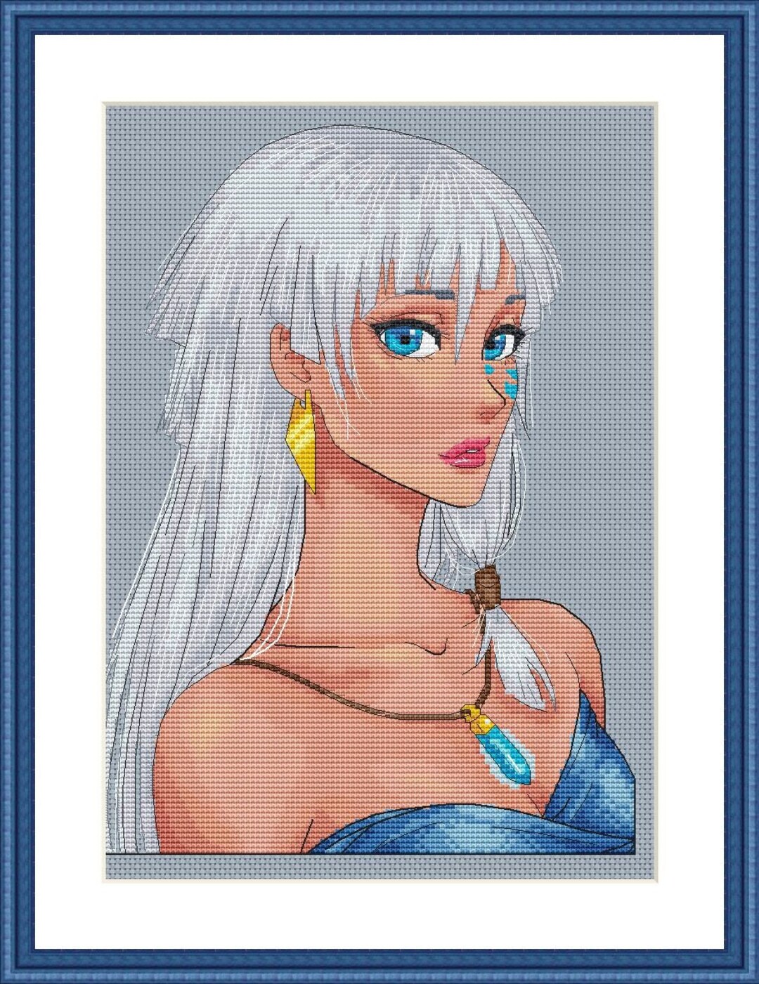 Kida Portrait Cross Stitch Pattern PDF File Instant Download DMC Floss ...