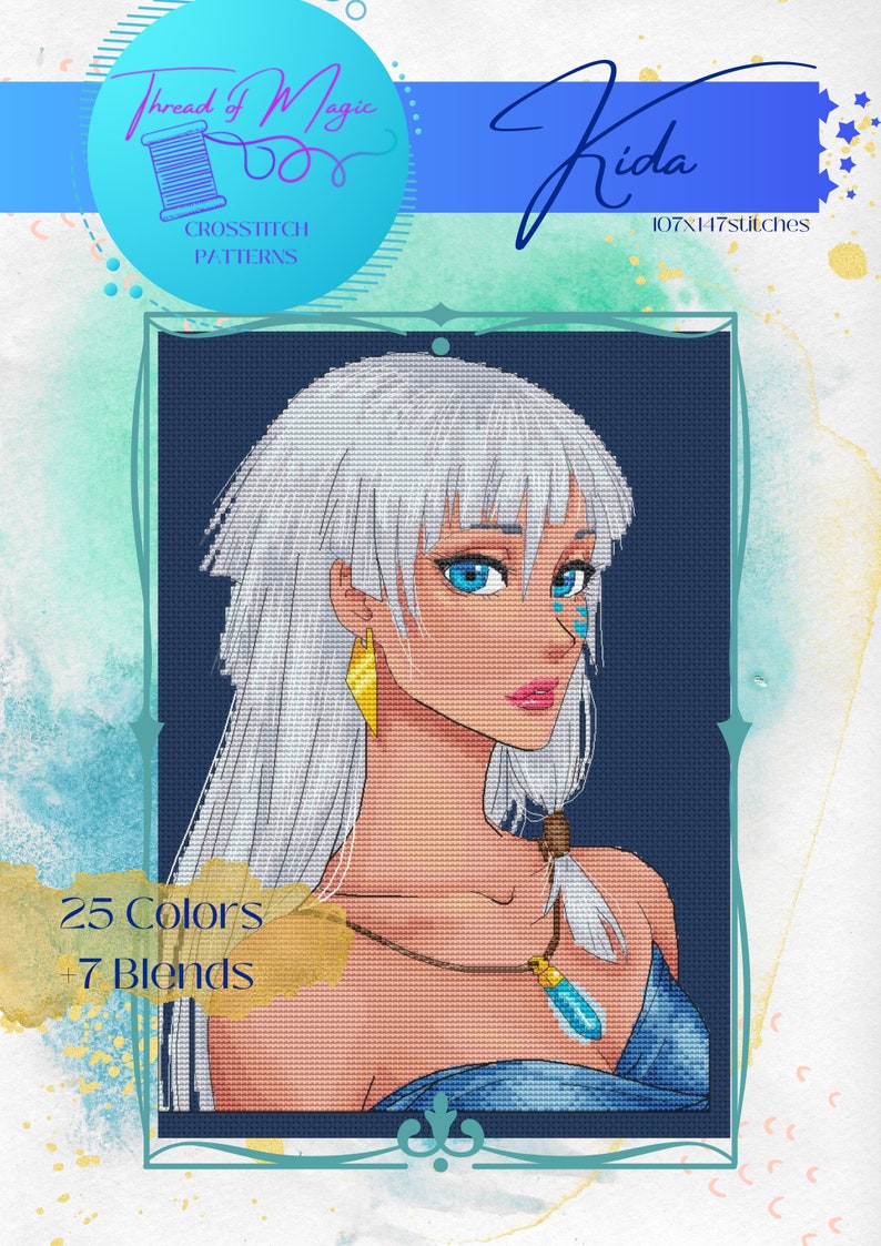 Kida Portrait Cross Stitch Pattern PDF File Instant Download DMC Floss ...