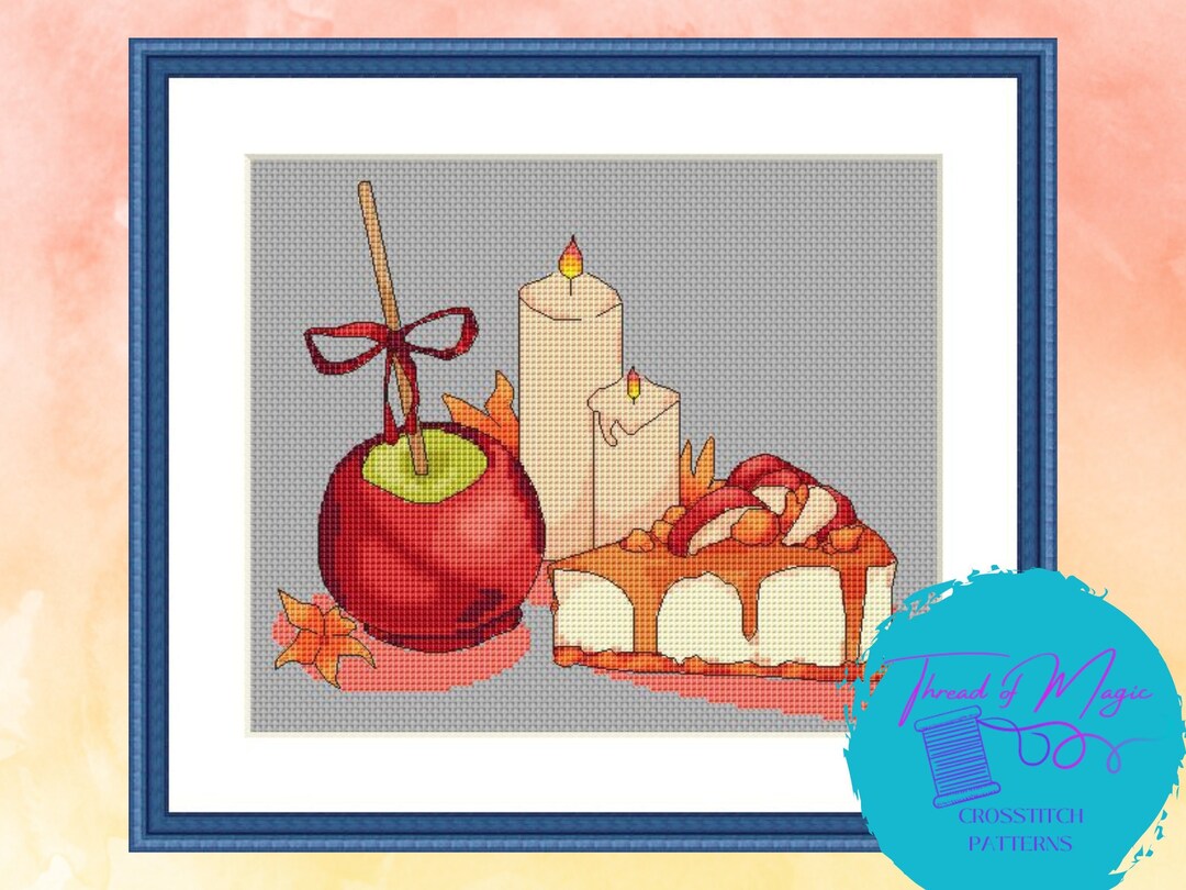 Apple Pie Cross Stitch Pattern PDF File DMC Floss Hand Embroidery Aida ...