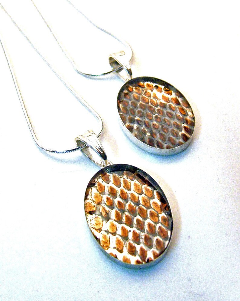 SNAKE SKIN Necklace, Handmade in Sterling Silver and Resin, Nature ...