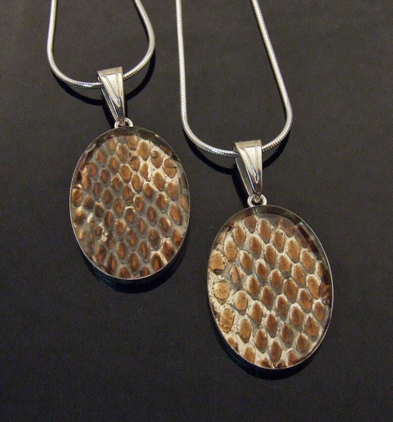 SNAKE SKIN Necklace, Handmade in Sterling Silver and Resin, Nature ...