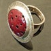 JETSON RING Crimson Red - Handmade Copper Enamel and Sterling Silver ...