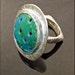 Handmade Enamel and Sterling Silver JETSON RING in Blue Green Turquoise ...