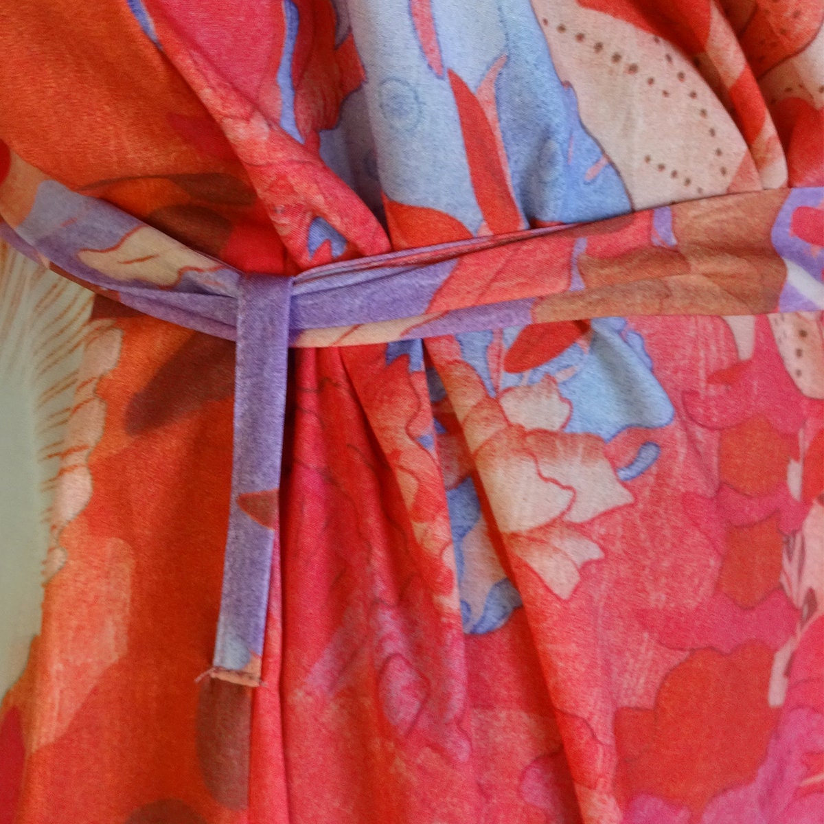 Kimono Robe - Red Silky Mermaid Maxi Robe, Beach Coverup, Flowy ...