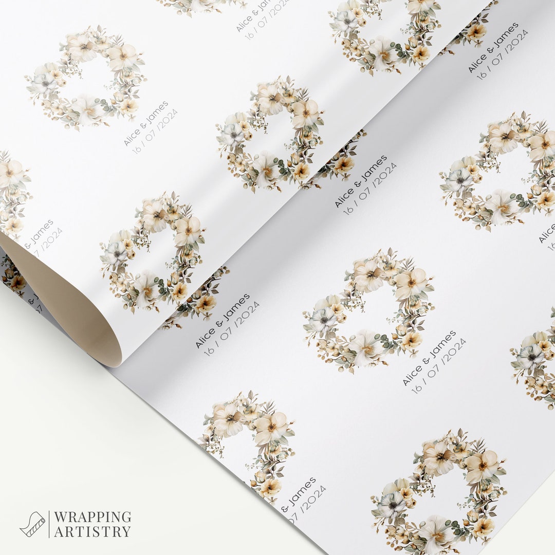 Personalized Wedding Wrapping Paper, Custom Gift Wrapping, Personalised ...