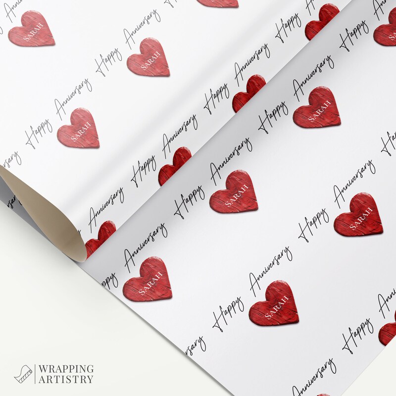 Hearts Wrapping Paper - Etsy