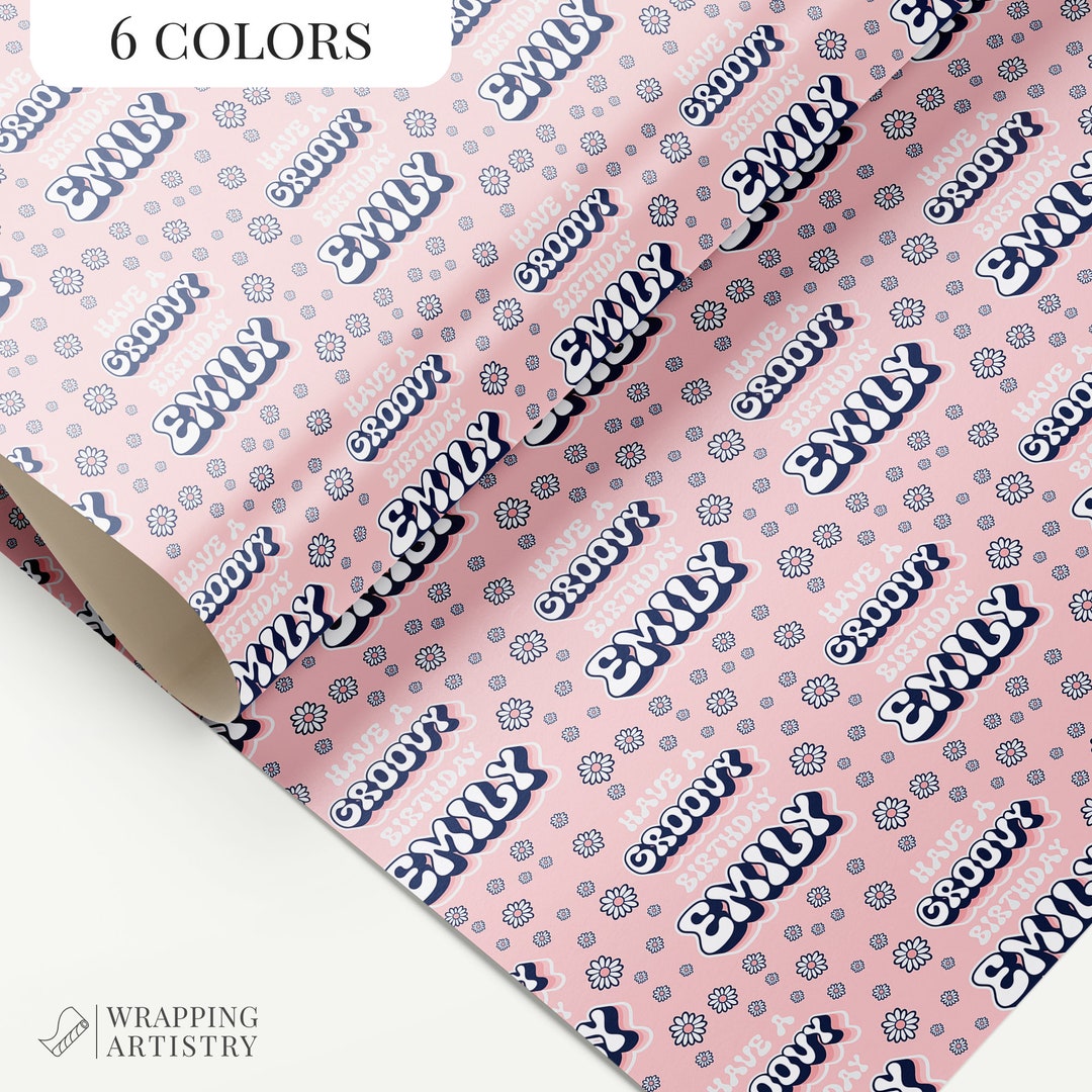 Personalized Birthday Wrapping Paper, 6 Colours , Custom Gift Wrapping ...