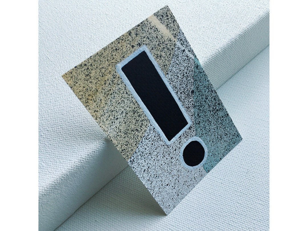 Miniature Exclamation Point Original Art Black and White Design Atc Aceo - Etsy