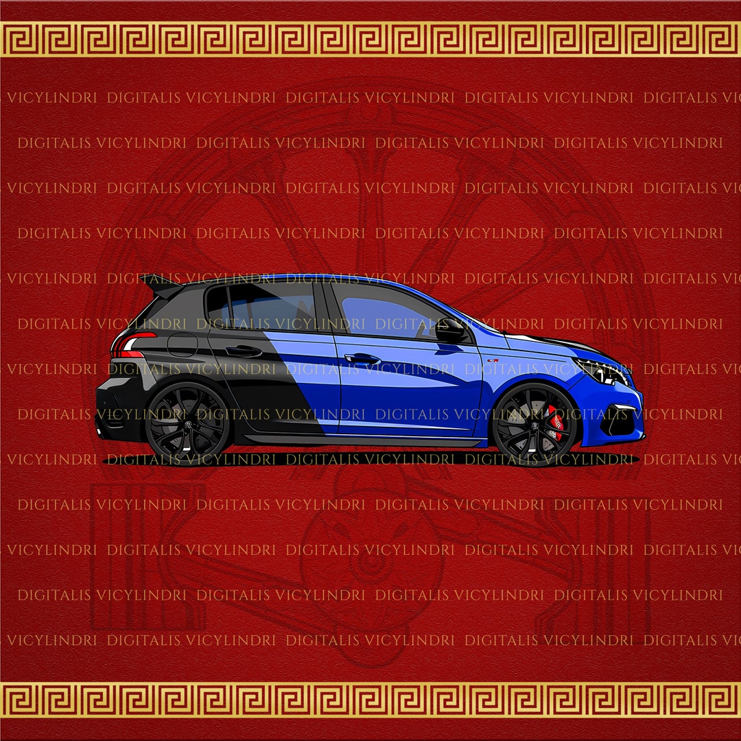 Peugeot 308 GTI PNG, Peugeot Decal, Car Printables, Bumper Sticker Png ...