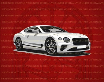 Bentley Continental Clipart PNG, SVG, Digital Download, Transparent, Sublimation, Printable Audi ...