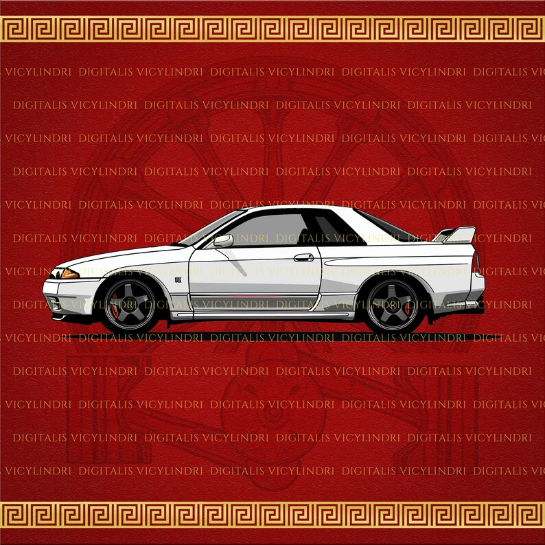 Nissan Skyline GT R32 PNG, JDM Decal, Car Printables, Bumper Sticker ...
