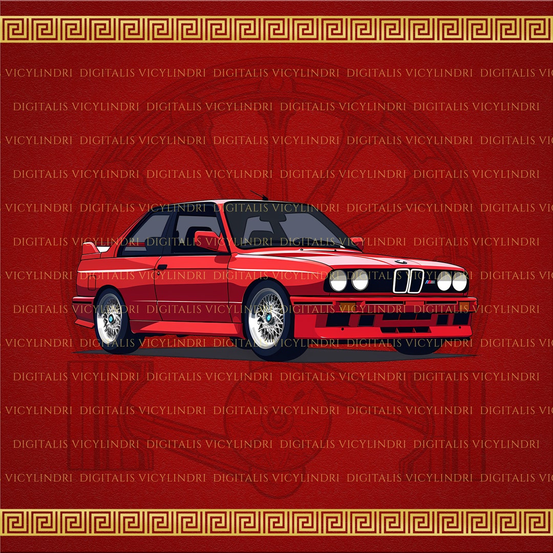 BMW M3 E30 PNG, BMW Decal, Car Printables, Bumper Sticker Png, Bumper ...