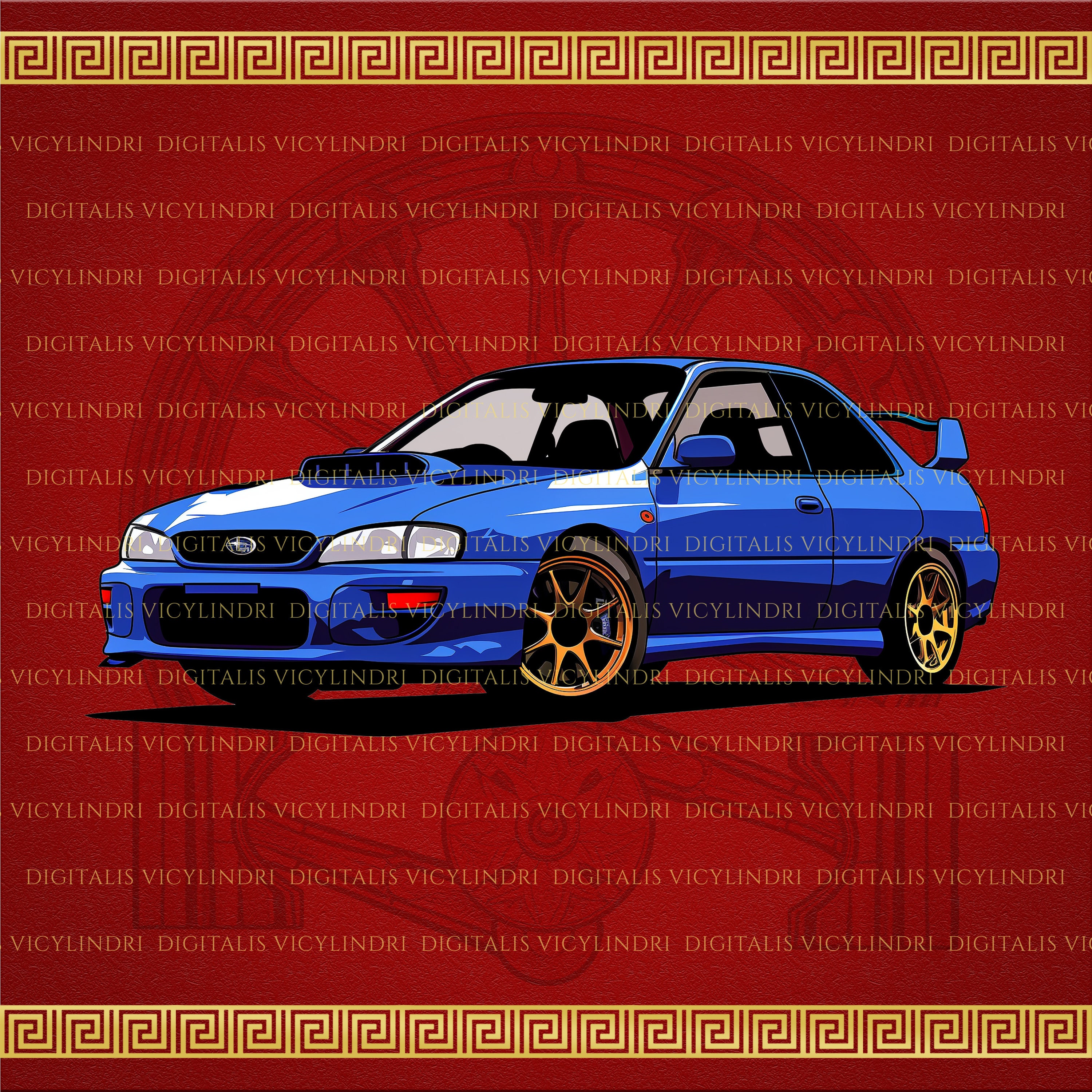 Subaru Impreza STI 22B PNG, Jdm Decal, Car Printables, Bumper Sticker ...