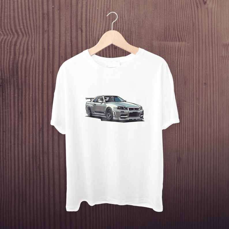 Nissan Skyline GT R34 PNG, JDM Decal, Car Printables, Bumper Sticker ...