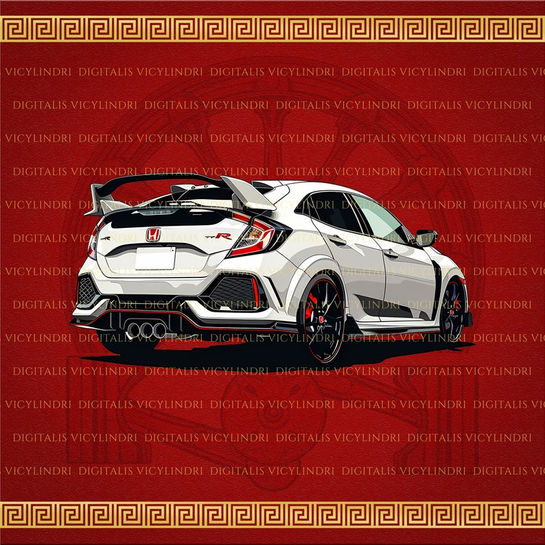 Honda Civic Type-r PNG, Jdm Decal, Car Printables, Bumper Sticker Png ...