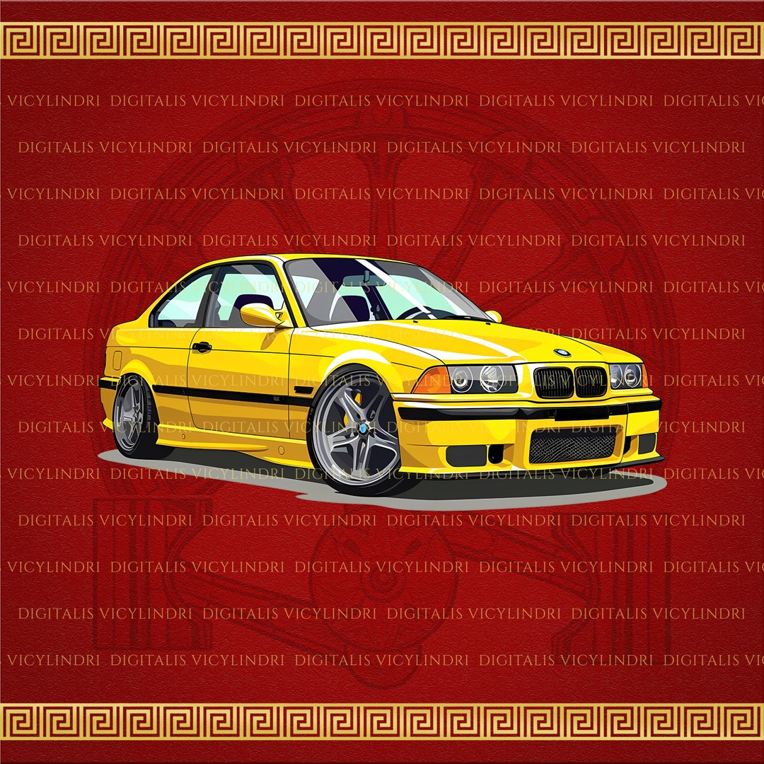 BMW M3 E36 PNG, BMW Decal, Car Printables, Bumper Sticker Png, Bumper ...