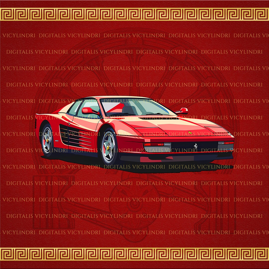 Ferrari Testarossa PNG, Ferrari Decal, Car Printables, Bumper Sticker ...