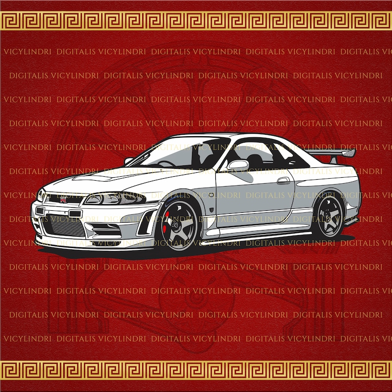 Nissan Skyline GT R33 PNG, JDM Decal, Car Printables, Bumper Sticker ...