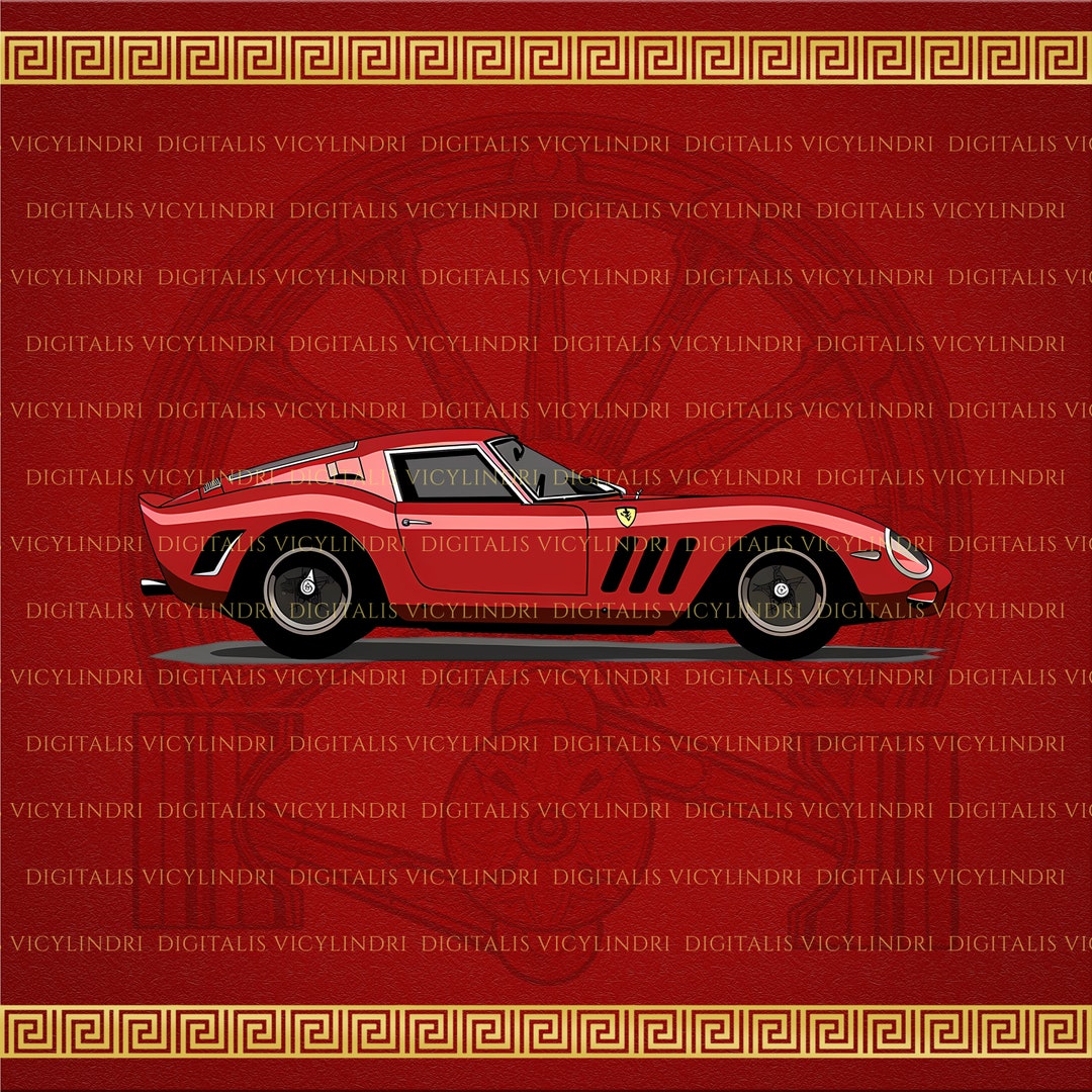 Ferrari 250 GTO PNG, Ferrari Decal, Car Printables, Bumper Sticker Png ...