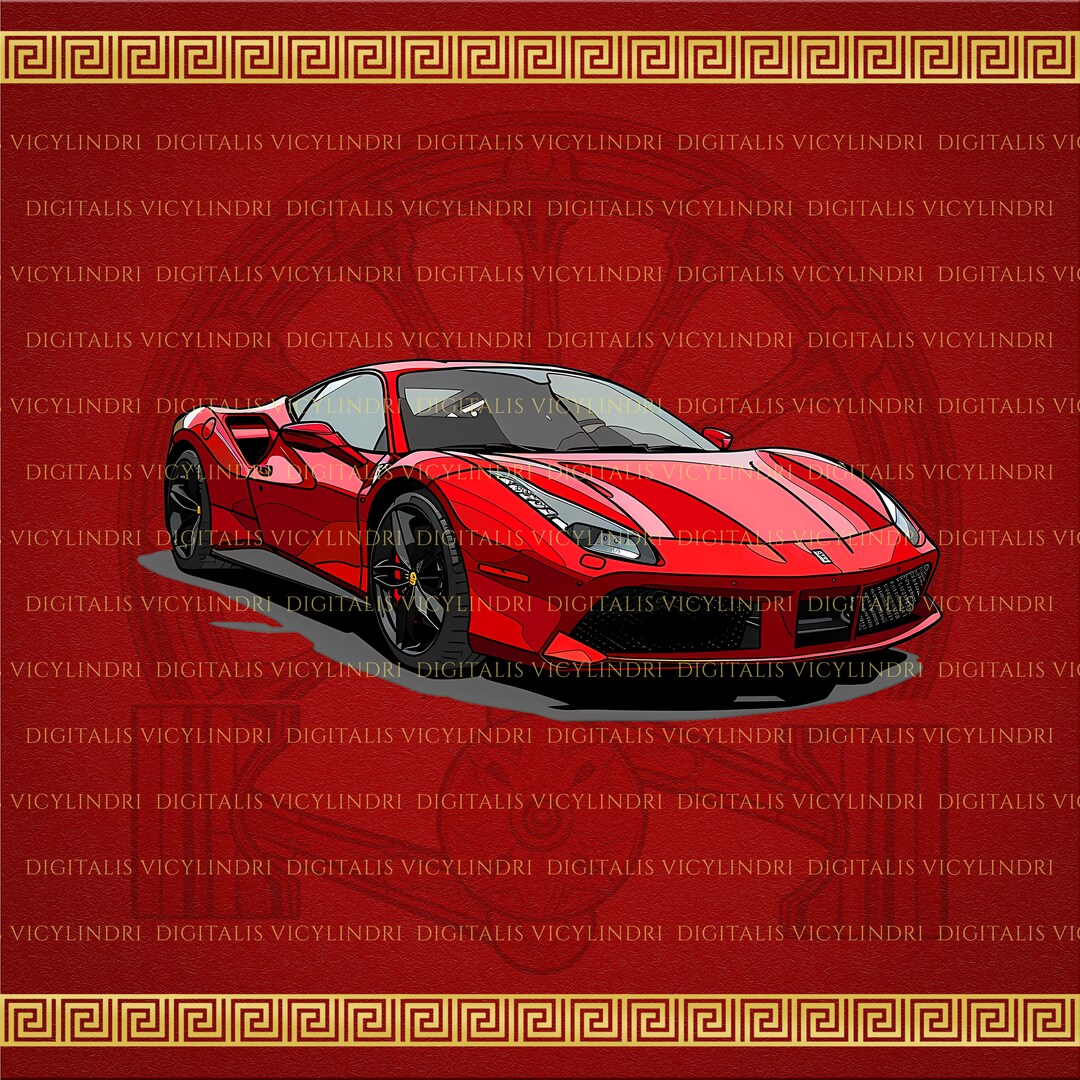 Ferrari 488 GTB PNG, Ferrari Decal, Car Printables, Bumper Sticker Png ...