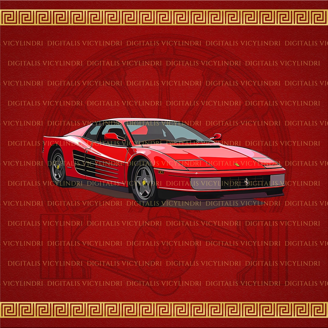Ferrari Testarossa PNG, Ferrari Decal, Car Printables, Bumper Sticker ...