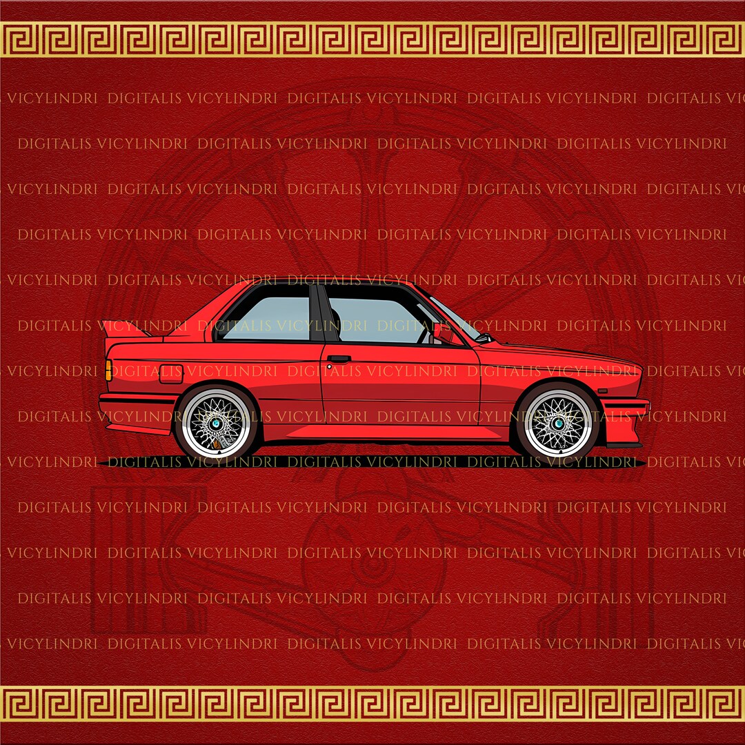 BMW M3 E30 PNG, BMW Decal, Car Printables, Bumper Sticker Png, Bumper ...