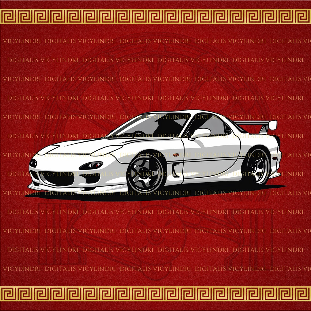 Mazda RX-7 SVG & PNG, Jdm Decal, Car Printables, Bumper Sticker Png ...