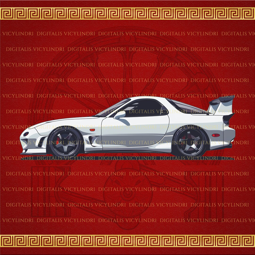 Mazda RX-7 PNG, Jdm Decal, Car Printables, Bumper Sticker Png, Bumper ...