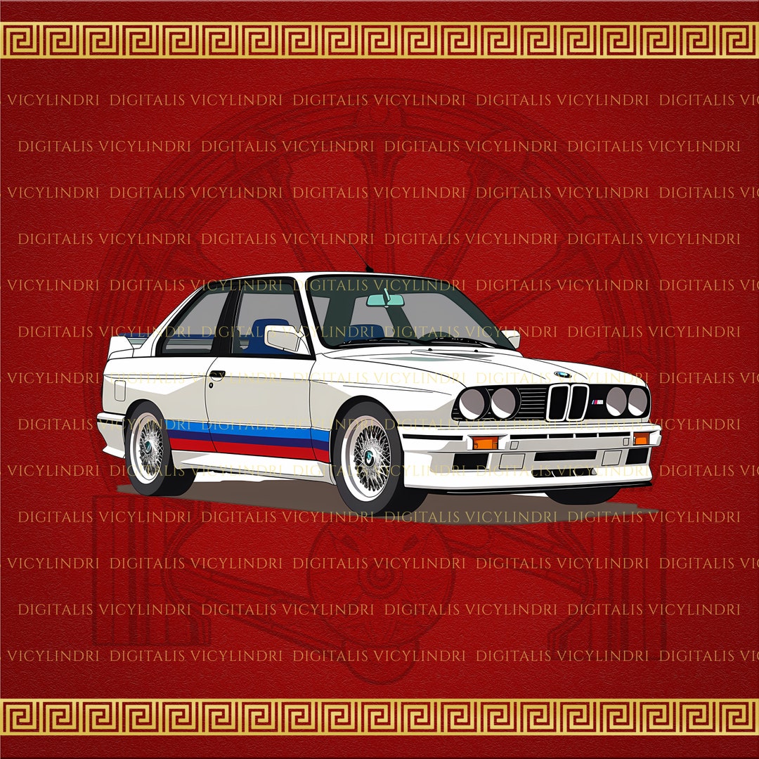 BMW M3 E30 PNG, BMW Decal, Car Printables, Bumper Sticker Png, Bumper ...