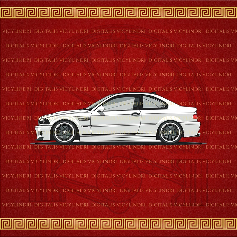 BMW M3 E46 PNG, BMW Decal, Car Printables, Bumper Sticker Png, Bumper ...