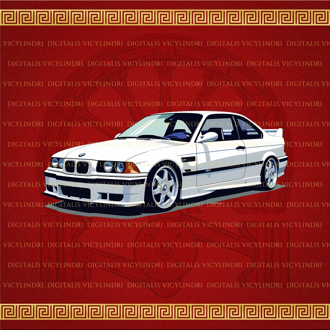 BMW M3 E36 PNG, BMW Decal, Car Printables, Bumper Sticker Png, Bumper ...
