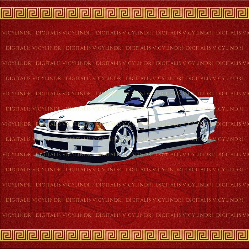 BMW M3 E36 PNG, BMW Decal, Car Printables, Bumper Sticker Png, Bumper ...