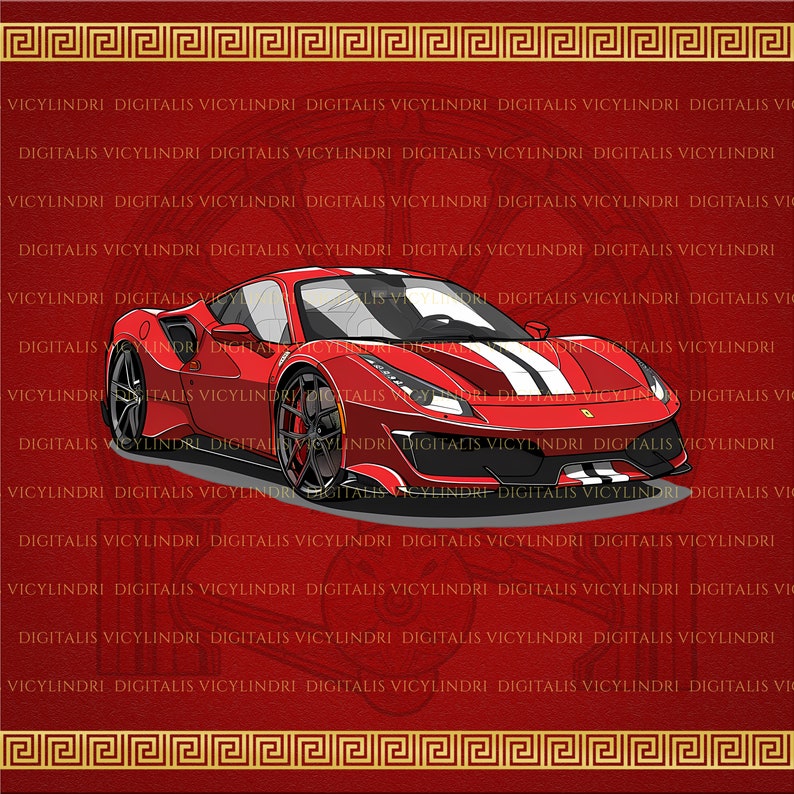 Ferrari 488 Pista PNG, Ferrari Decal, Car Printables, Bumper Sticker ...
