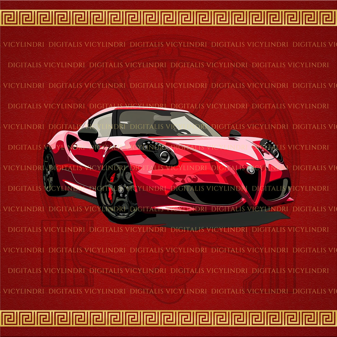 Alfa Romeo 4C Coupe PNG, Alfa Romeo Decal, Car Printables, Bumper ...