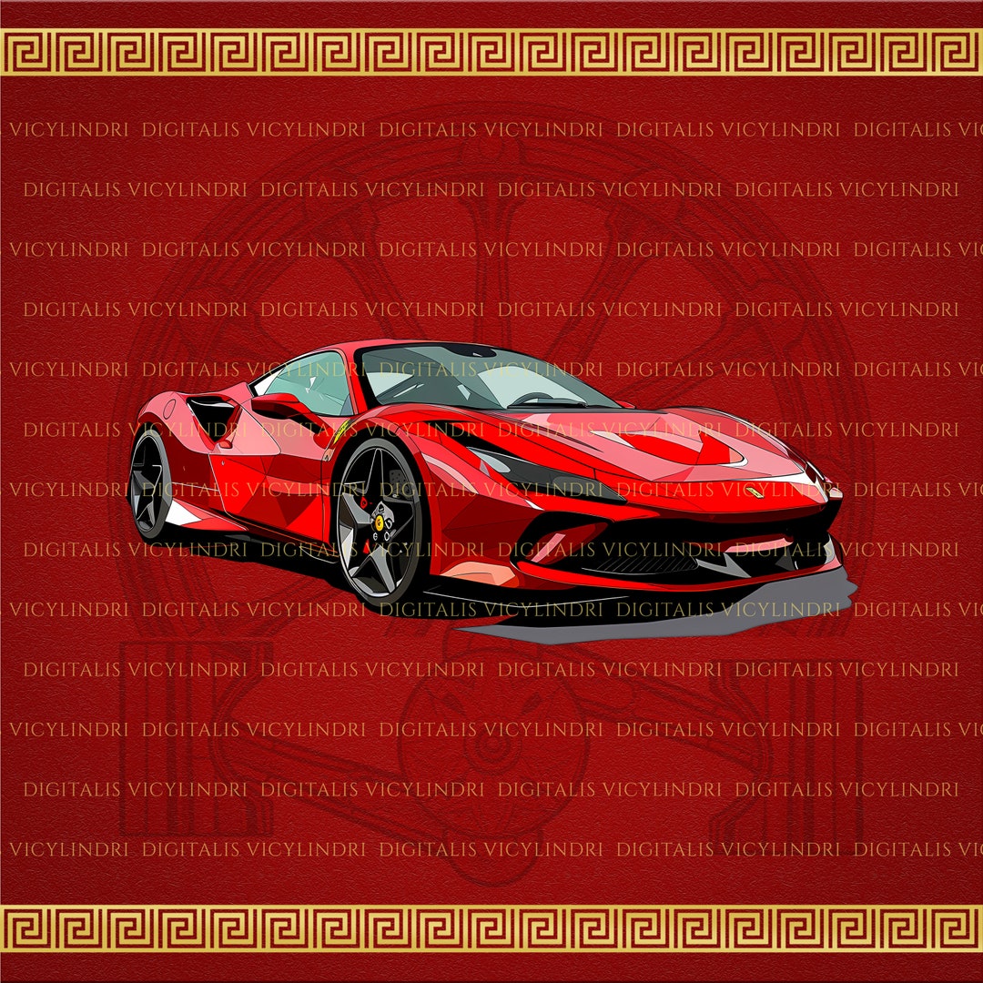 Ferrari F8 Tributo PNG, Ferrari Decal, Car Printables, Bumper Sticker ...