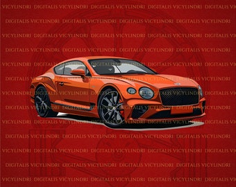Bentley Continental Clipart PNG, SVG, Digital Download, Transparent, Sublimation, Printable Audi ...