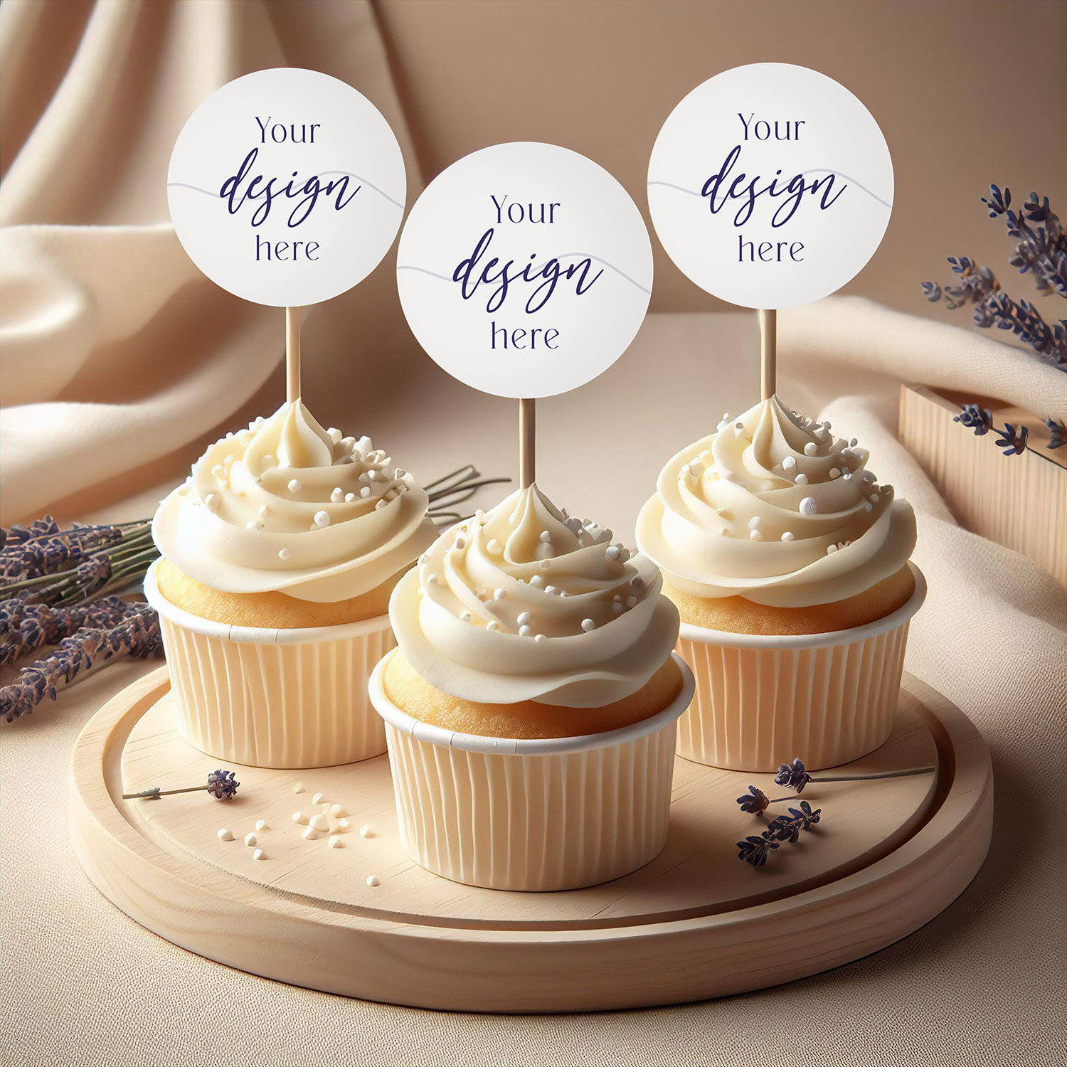 Cupcake Topper Mockup, Birthday Cupcake Mockup, Baby Shower Topper ...