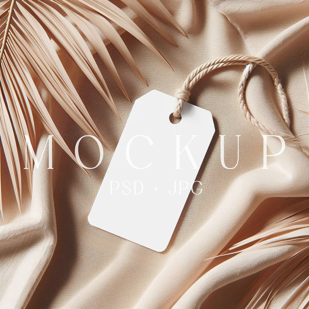Your Design on the Mockup Tag, Clothing Tag Mockup, Minimalist Favor ...
