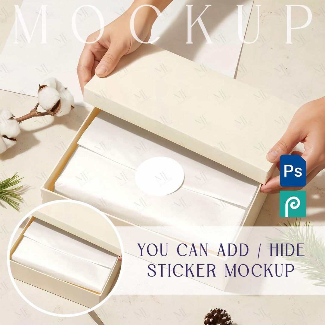 Tissue Paper Mockup, Wrapping Papers and Sticker Label PSD Template ...