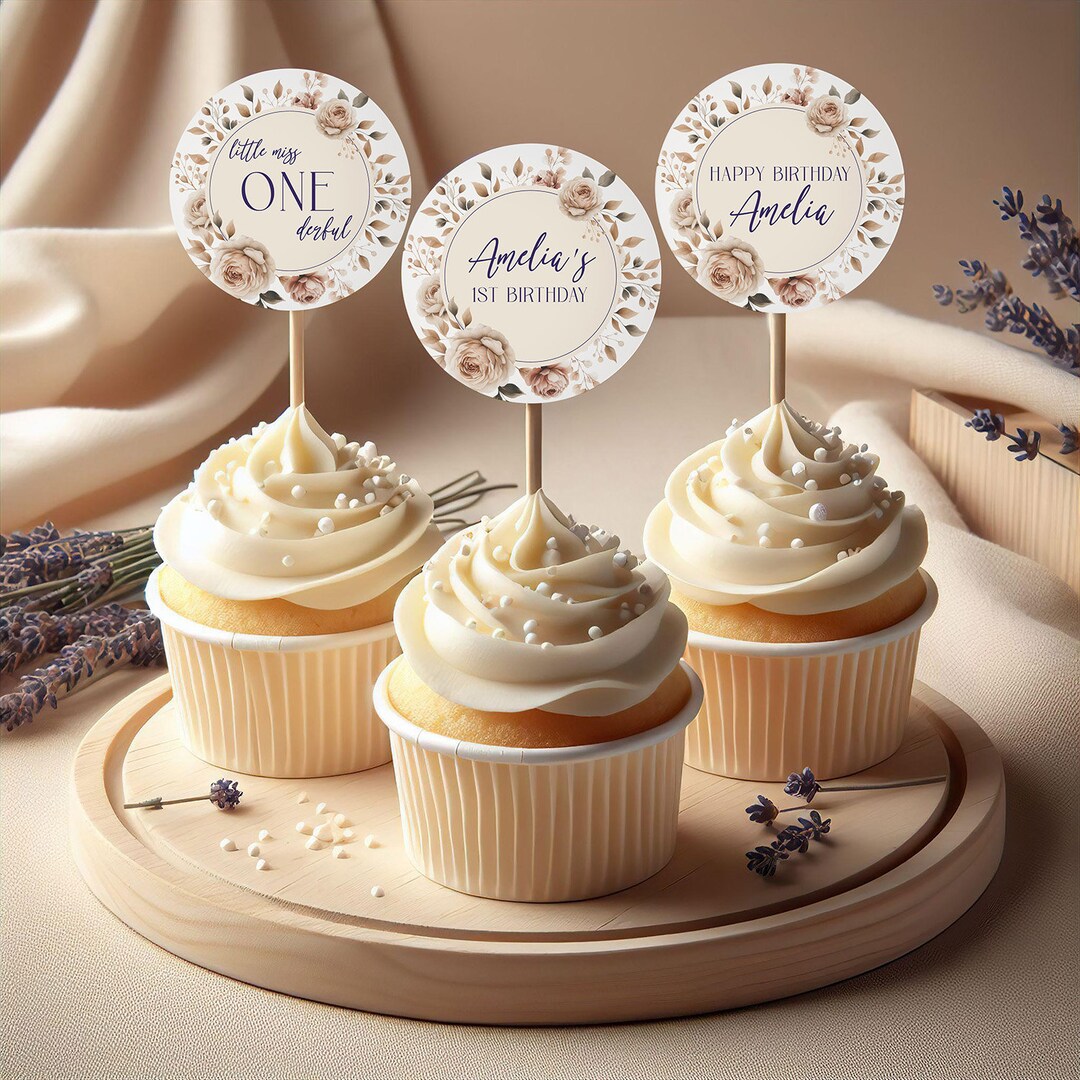 Cupcake Topper Mockup, Birthday Cupcake Mockup, Baby Shower Topper ...