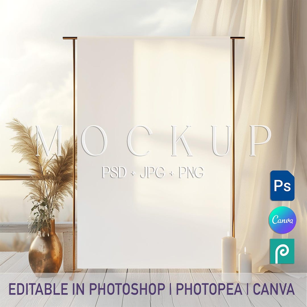 Wedding Welcome Sign Mockup 2x3, Poster Stand Backdrop Template, Event ...