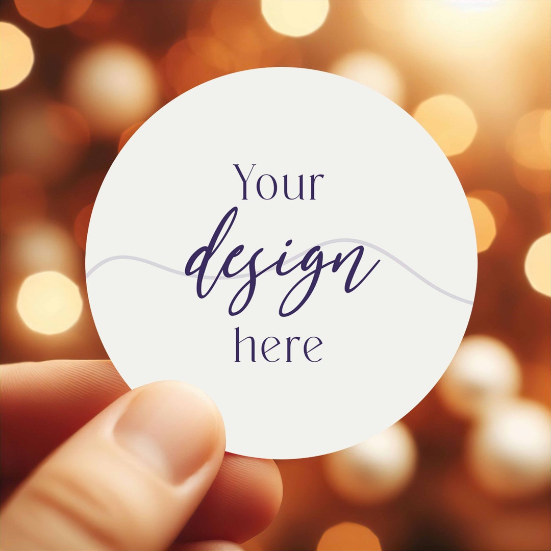 Round Sticker Mockup, Circle Label Mockup, Holiday or Gift Sticker ...
