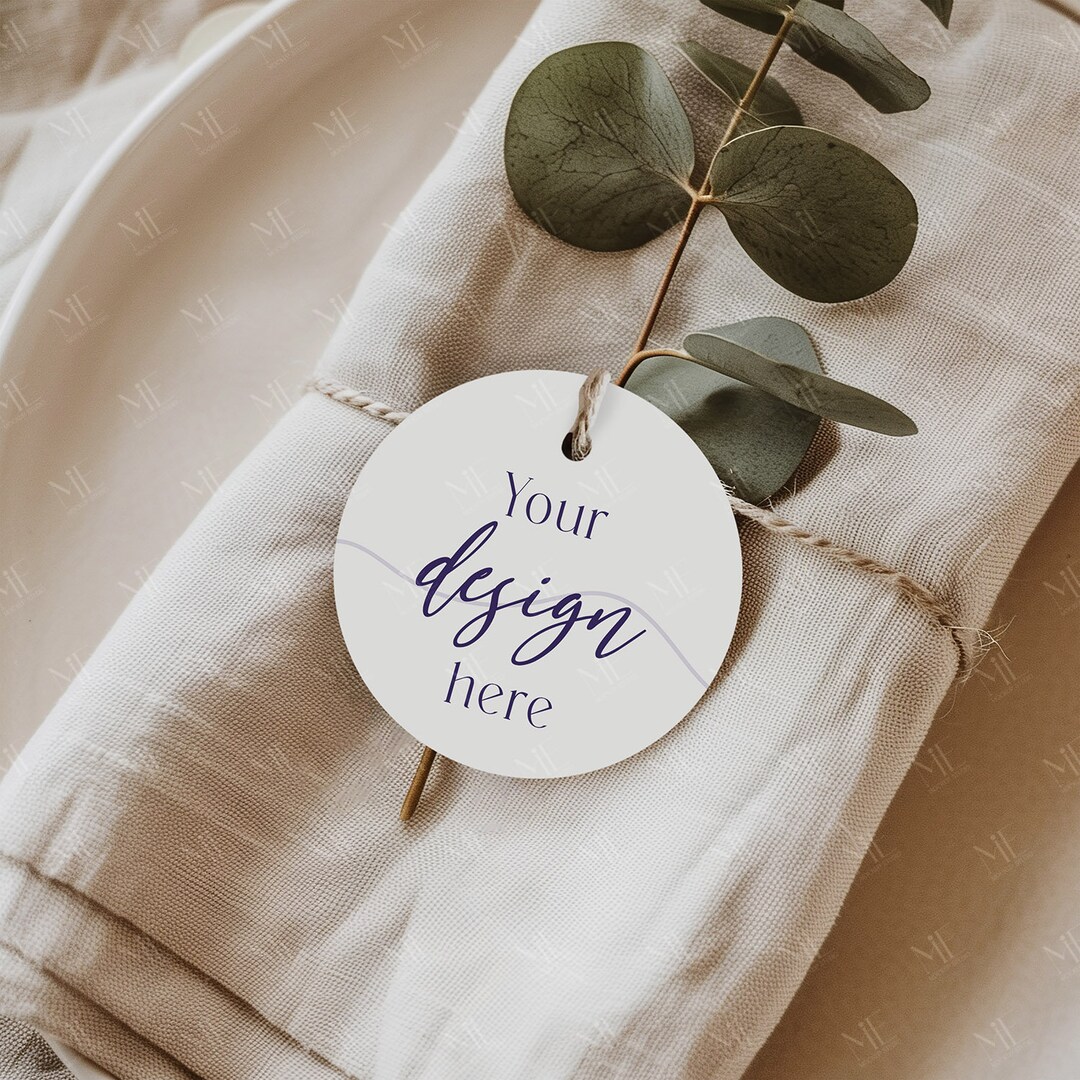 Napkin Tag Mockup, Napkin Place Card Mockup, Napkin Wrapper Mockup, PSD ...
