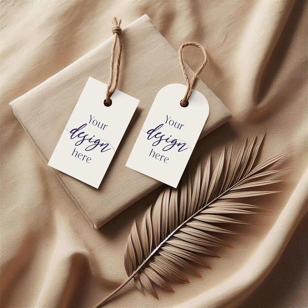 Two Gift Tag Mockup, Thank You Tags Mockup, Aesthetic Tag Mockup ...