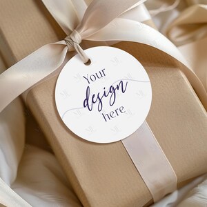 Gift Tag Mockup, Round Favor Tag Mockup, 3x3 Thank You Tag Mockup ...