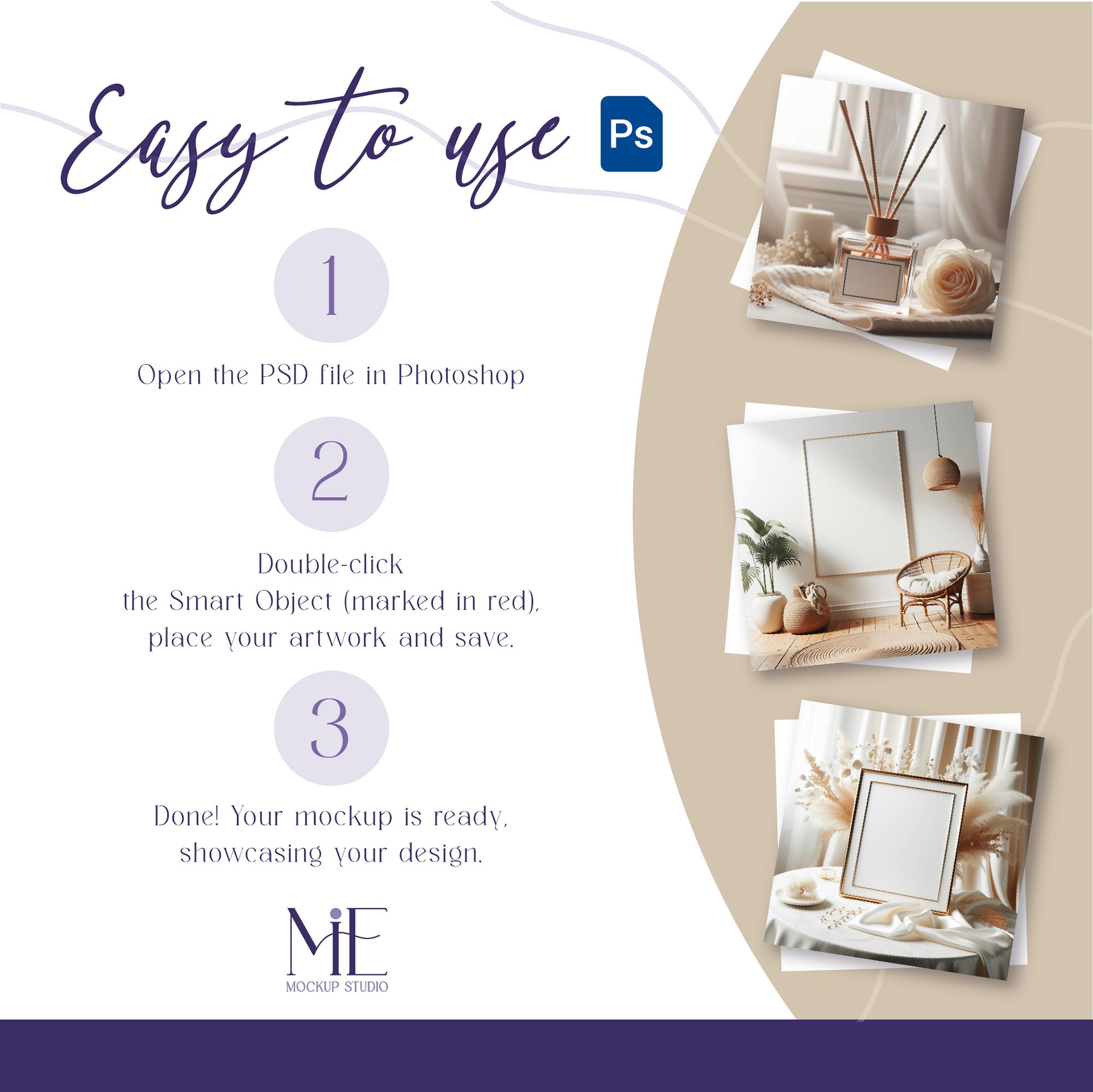 Frame Mockup in Home Interior, Boho Picture on the Wall Frame Mockup, Vertical Frame Mockup ...