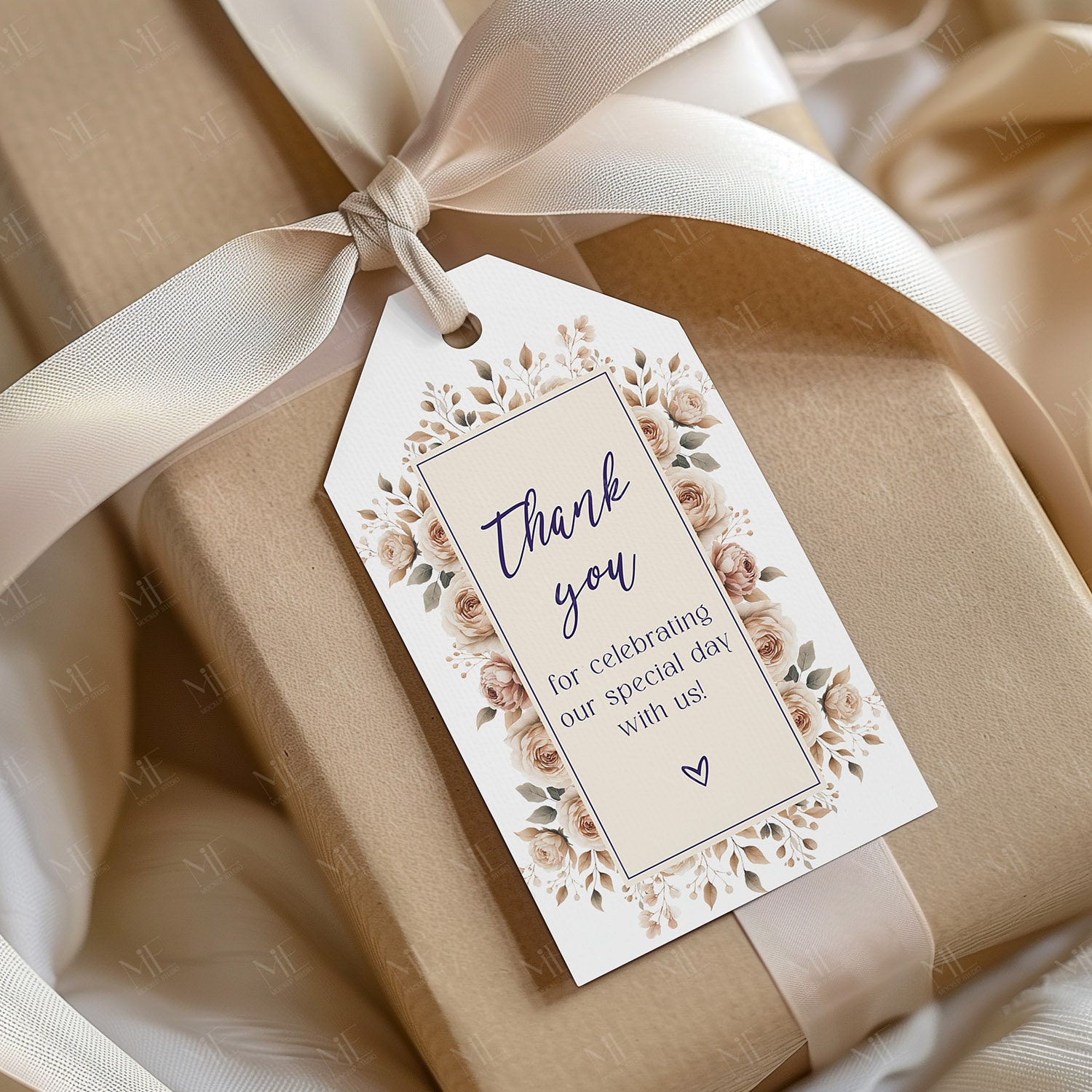 Boho Gift Tag Mockup, Minimalist Empty Gift Tag Mockup, Thank You Tag ...