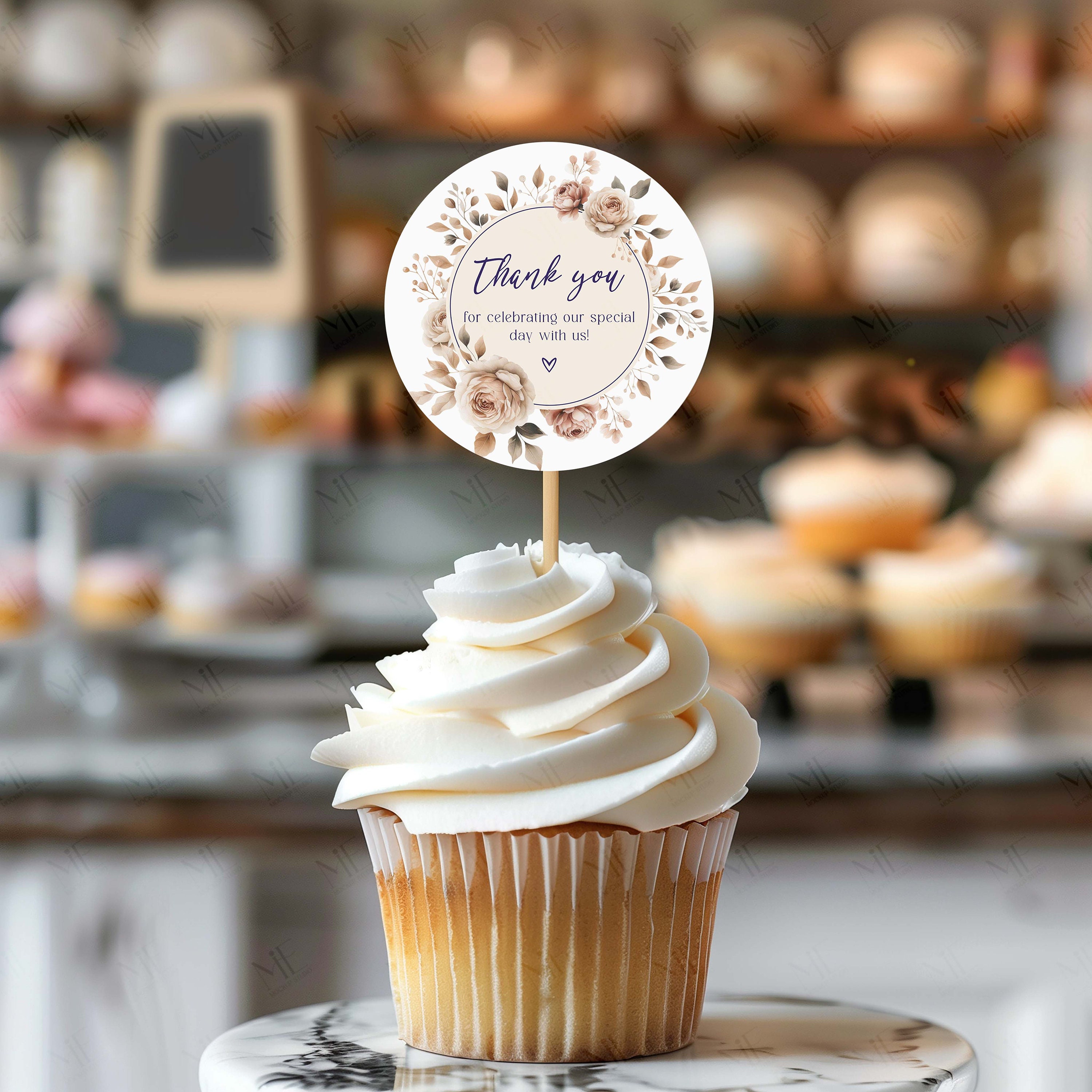 Aesthetic Mockup, Cupcake Toppers Mockup, Favor Tag Mockup, Topper ...