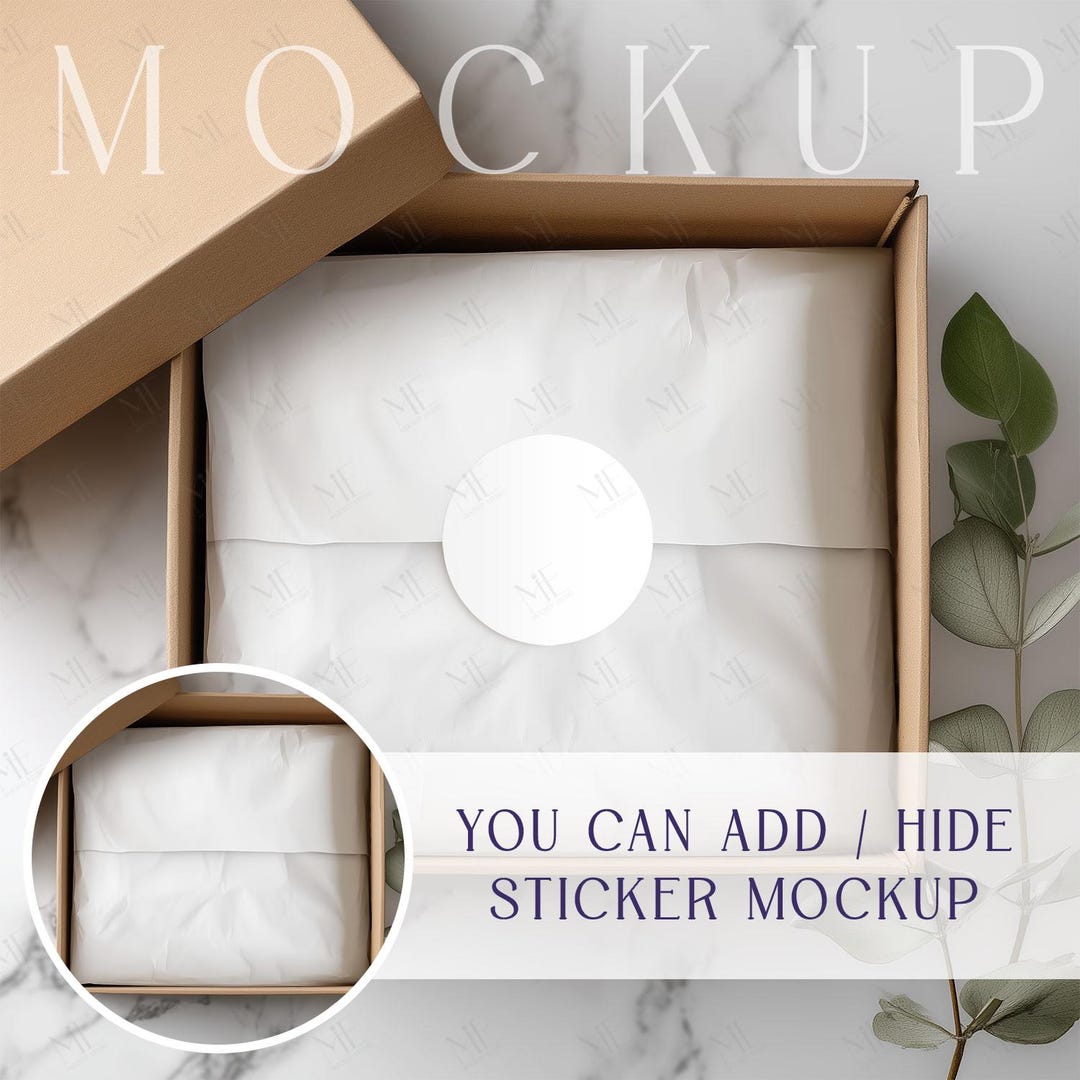 Tissue Paper & Sticker Mockup PSD, Gift Packaging Mockup PSD, Wrapping ...